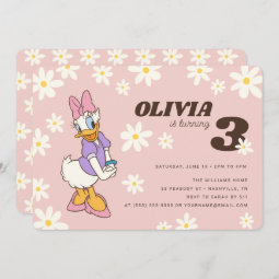 Retro Daisy Duck | Daisy Birthday Invitation | Zazzle