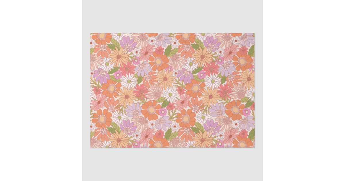 Retro Daisy Garden Tissue Paper | Zazzle