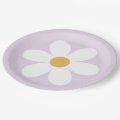 Retro daisy lilac boho paper plates | Zazzle