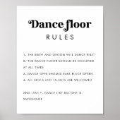 Retro Dance Floor Rules Minimalist Wedding Sign | Zazzle