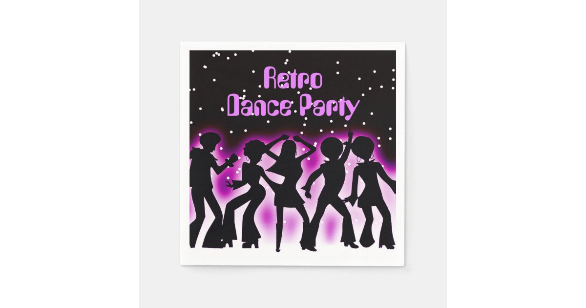Retro Dance Party Pink Napkins | Zazzle