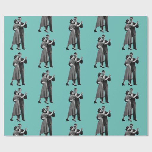 Retro Dancing Couple Wrapping Paper | Zazzle