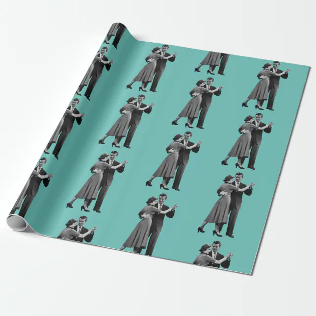 Retro Dancing Couple Wrapping Paper | Zazzle