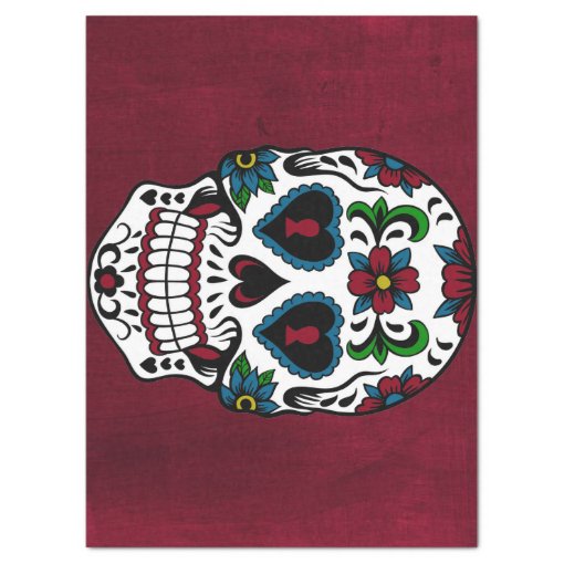 Retro Day of the Dead Sugar Skull Tissue Paper | Zazzle