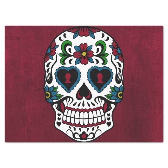 Retro Day of the Dead Sugar Skull Tissue Paper | Zazzle.com