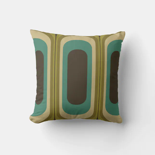 Retro decorative pillow 70s 60s | Zazzle