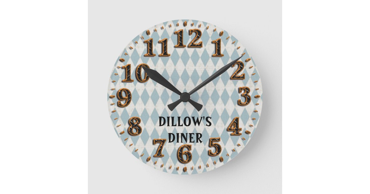 Retro Design Personalized Clock Template | Zazzle