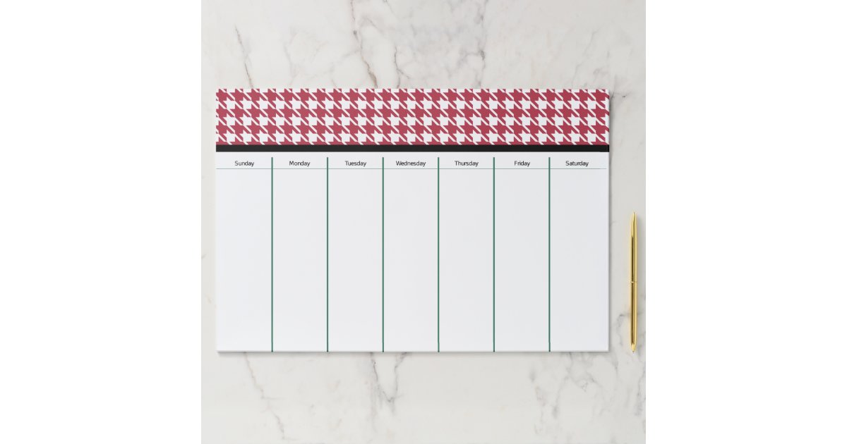 Retro Desk Weekly Schedule Planner Pad | Zazzle