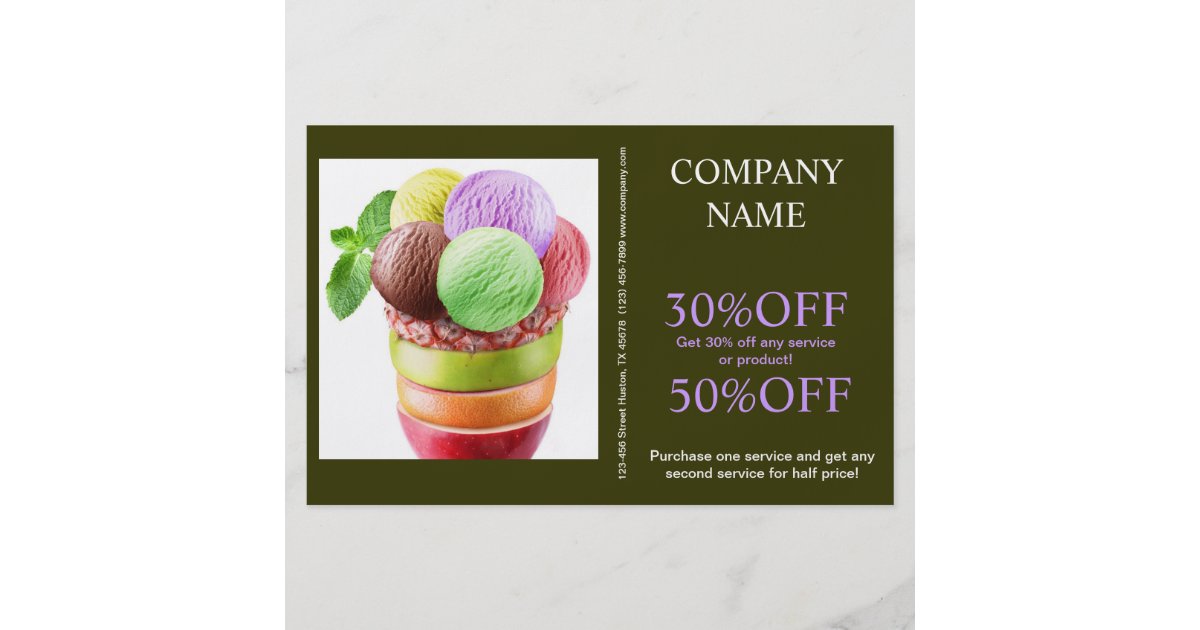 Retro dessert sundae sweets ice cream flyer | Zazzle