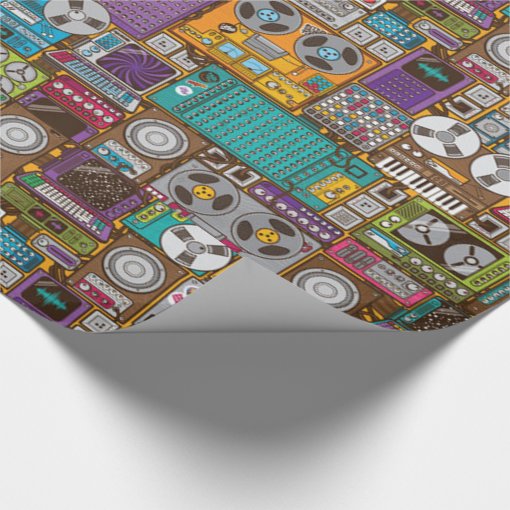 Retro Devices Recording Studio Wrapping Paper | Zazzle