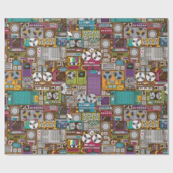 Retro Devices Recording Studio Wrapping Paper | Zazzle