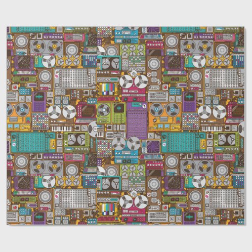 Retro Devices Recording Studio Wrapping Paper | Zazzle