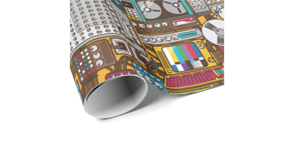 Retro Devices Recording Studio Wrapping Paper | Zazzle