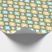 Retro Diamond in Circle Pattern Blue Green Gold Wrapping Paper | Zazzle
