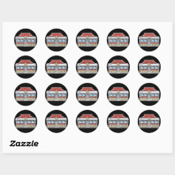 retro diner design classic round sticker | Zazzle