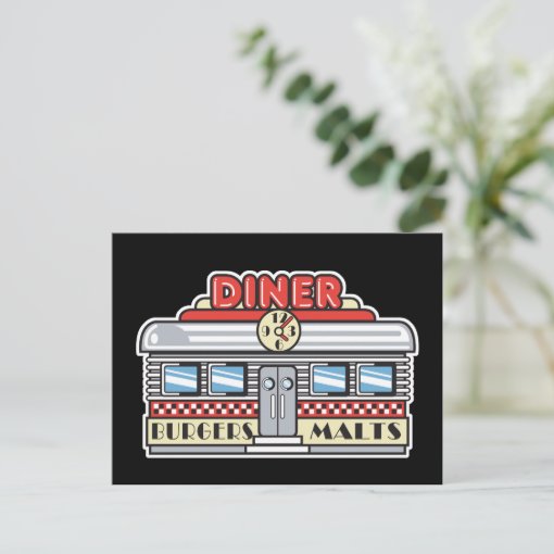 retro diner design postcard | Zazzle