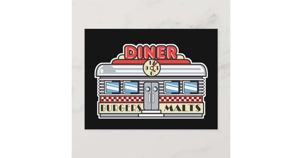 retro diner design postcard | Zazzle