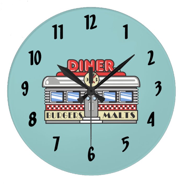 Retro DIner Large Clock | Zazzle.com