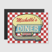 Retro Diner Sign 50s Red Checkered Personalized | Zazzle