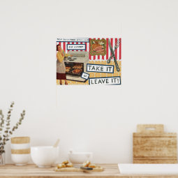 Retro Dinner Humor Poster | Zazzle