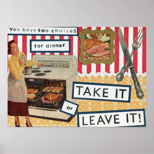 Retro Dinner Humor Poster | Zazzle