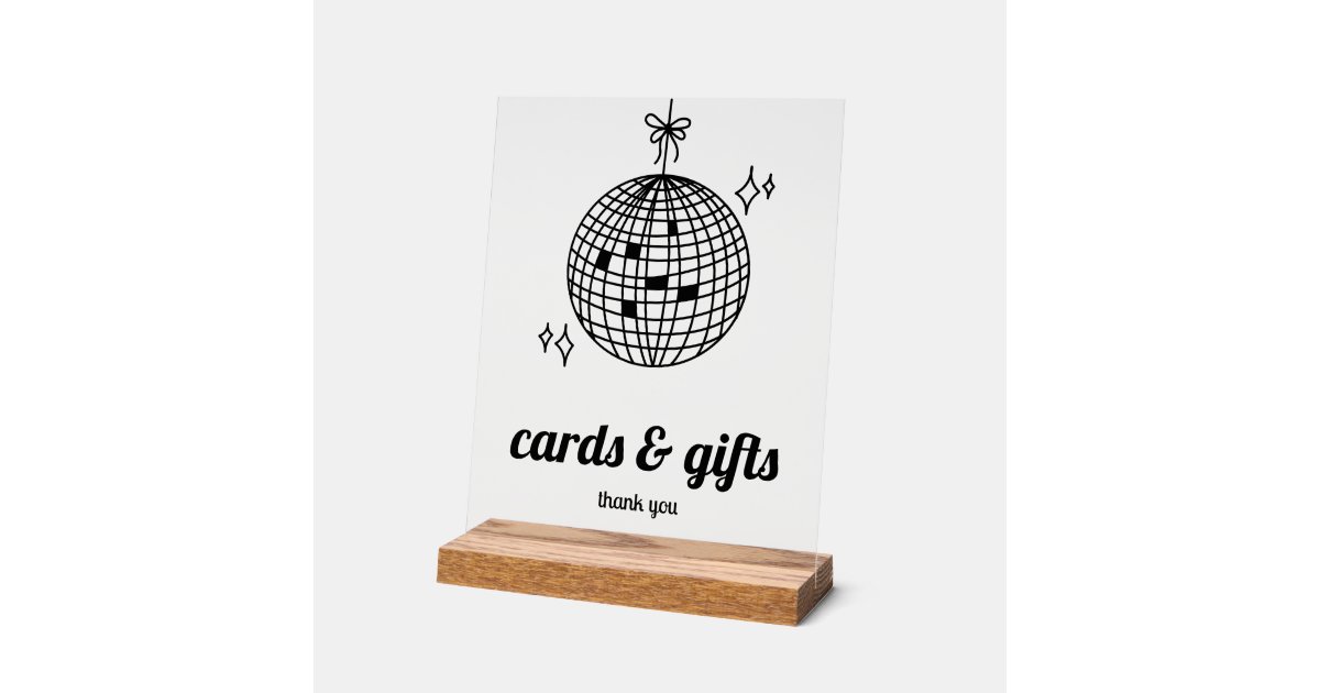 Retro Disco Ball Cards & Gifts Acrylic Sign | Zazzle
