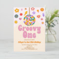 Retro Disco Ball Groovy One 1st Birthday Party Invitation | Zazzle