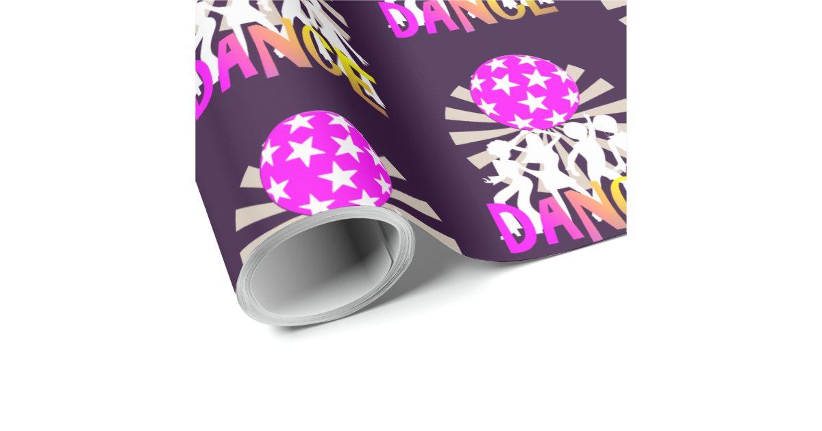 Retro Disco Dancing Dance Graphic Wrapping Paper | Zazzle
