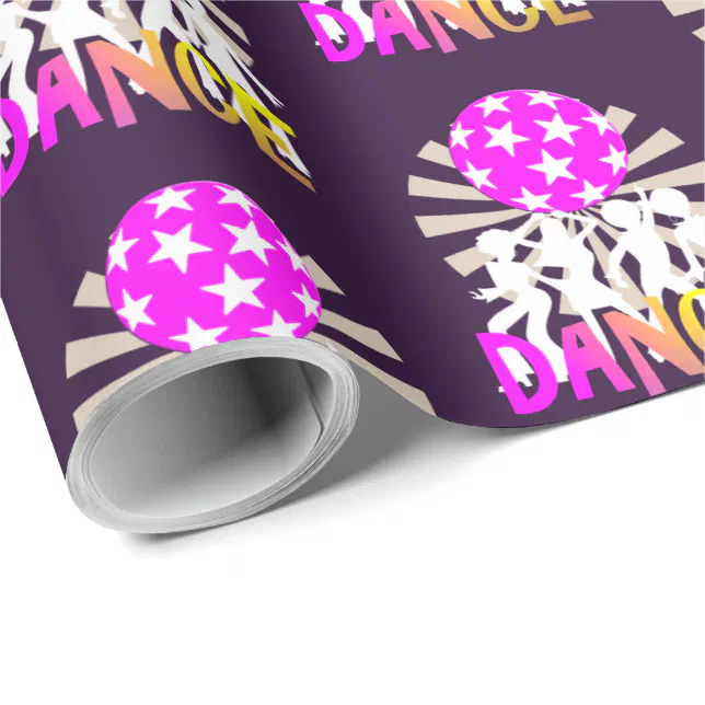 Retro Disco Dancing Dance Graphic Wrapping Paper | Zazzle