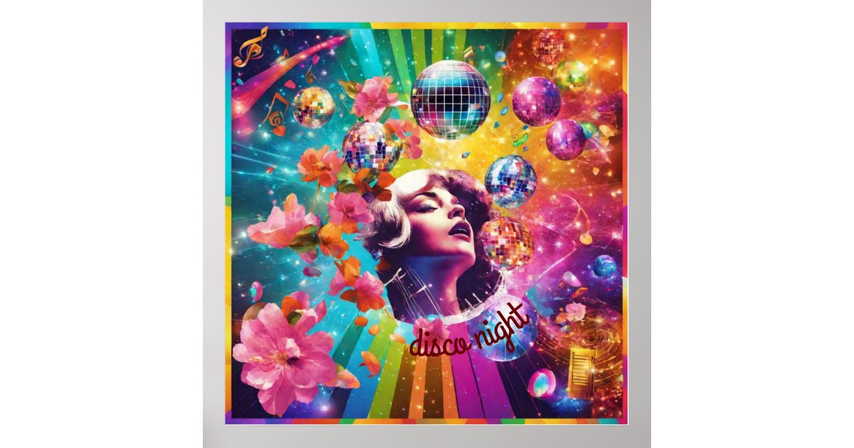 Retro disco night poster | Zazzle