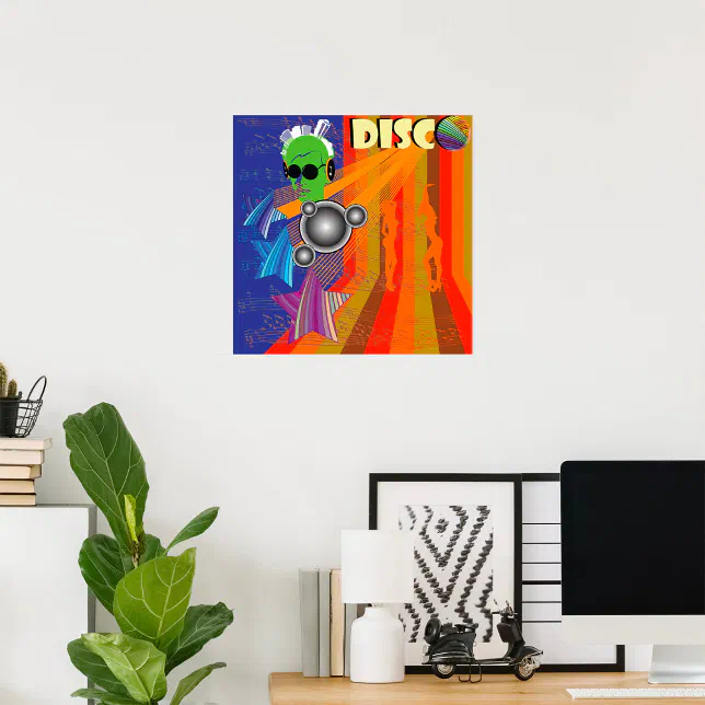 Retro Disco Party 70s Funk Art Poster | Zazzle