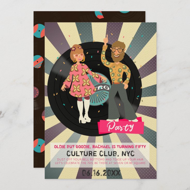 Retro Disco Party Invitation | Zazzle