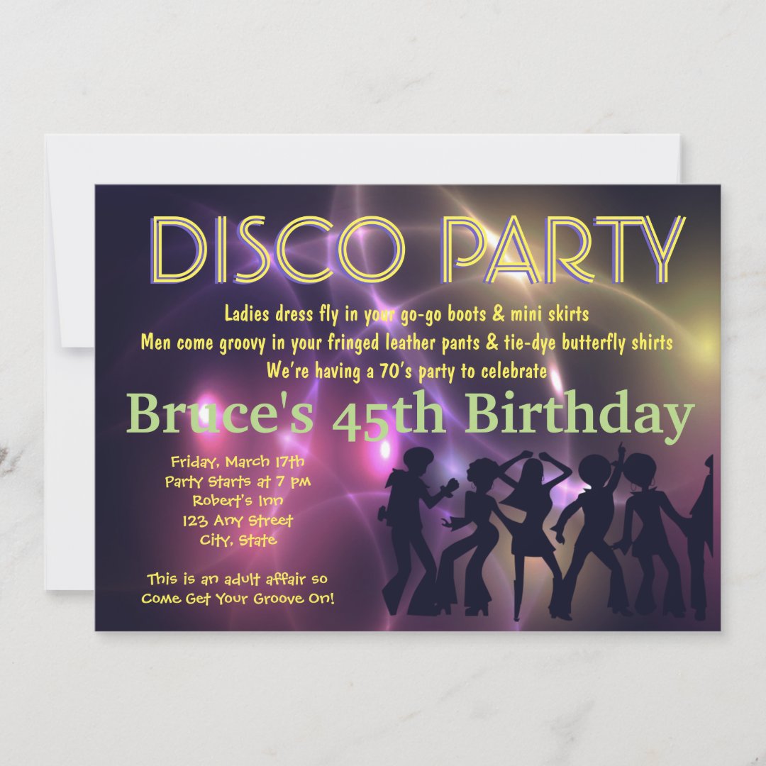 Retro Disco Party Theme Invitation | Zazzle