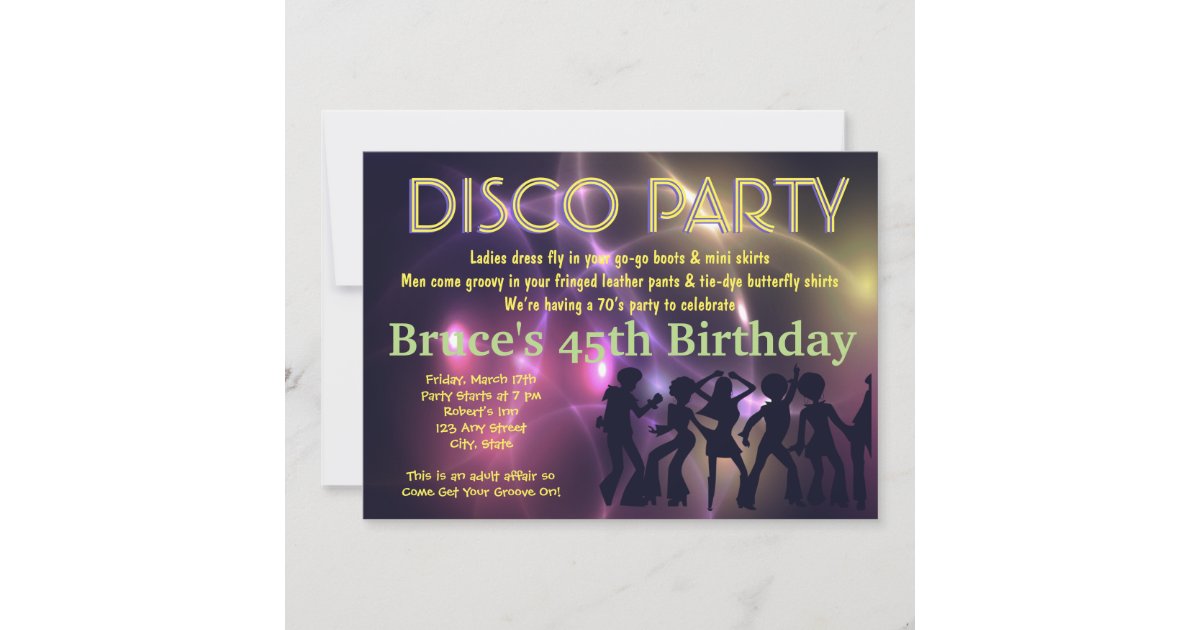 Retro Disco Party Theme Invitation | Zazzle