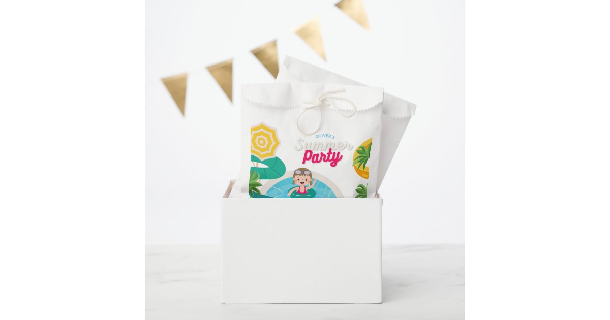 Retro dive into five 5th birthday favor bag | Zazzle