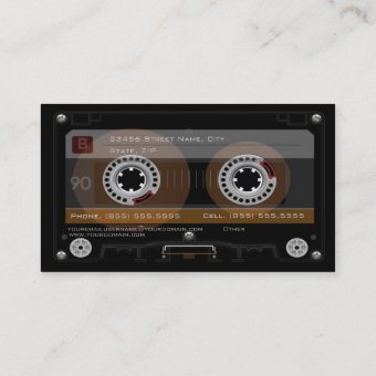 Retro DJ Music Cassette MixTape Business Card | Zazzle