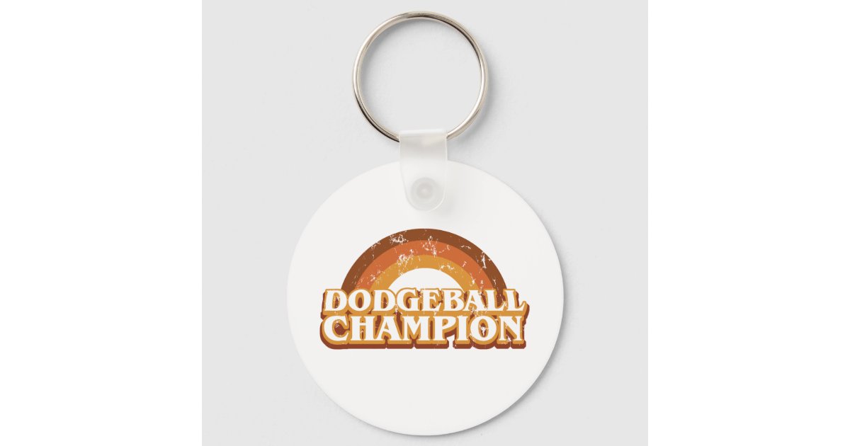 Retro Dodgeball Champion Keychain | Zazzle