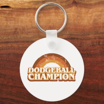 Retro Dodgeball Champion Keychain | Zazzle