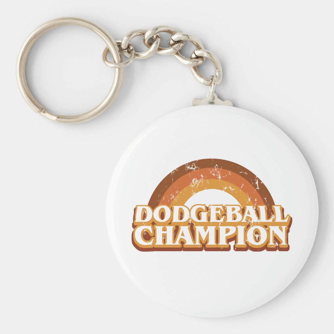 Retro Dodgeball Champion Keychain | Zazzle