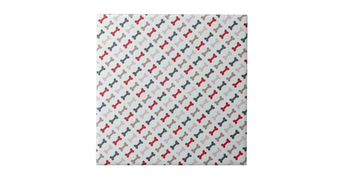 Retro Dog Bone Pattern Tile | Zazzle