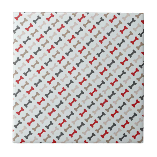 Retro Dog Bone Pattern Tile | Zazzle