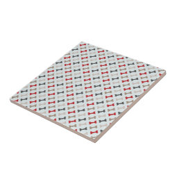 Retro Dog Bone Pattern Tile | Zazzle