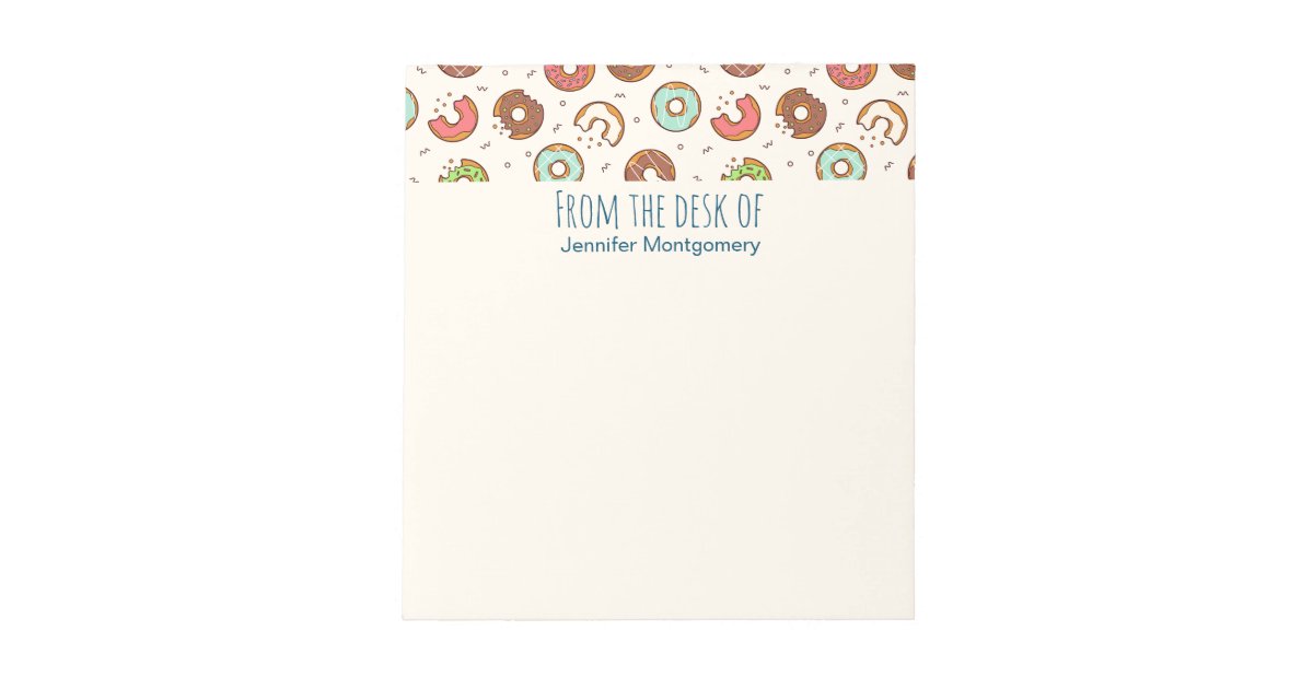 Retro Donut Pattern Cute Colorful Style Notepad | Zazzle