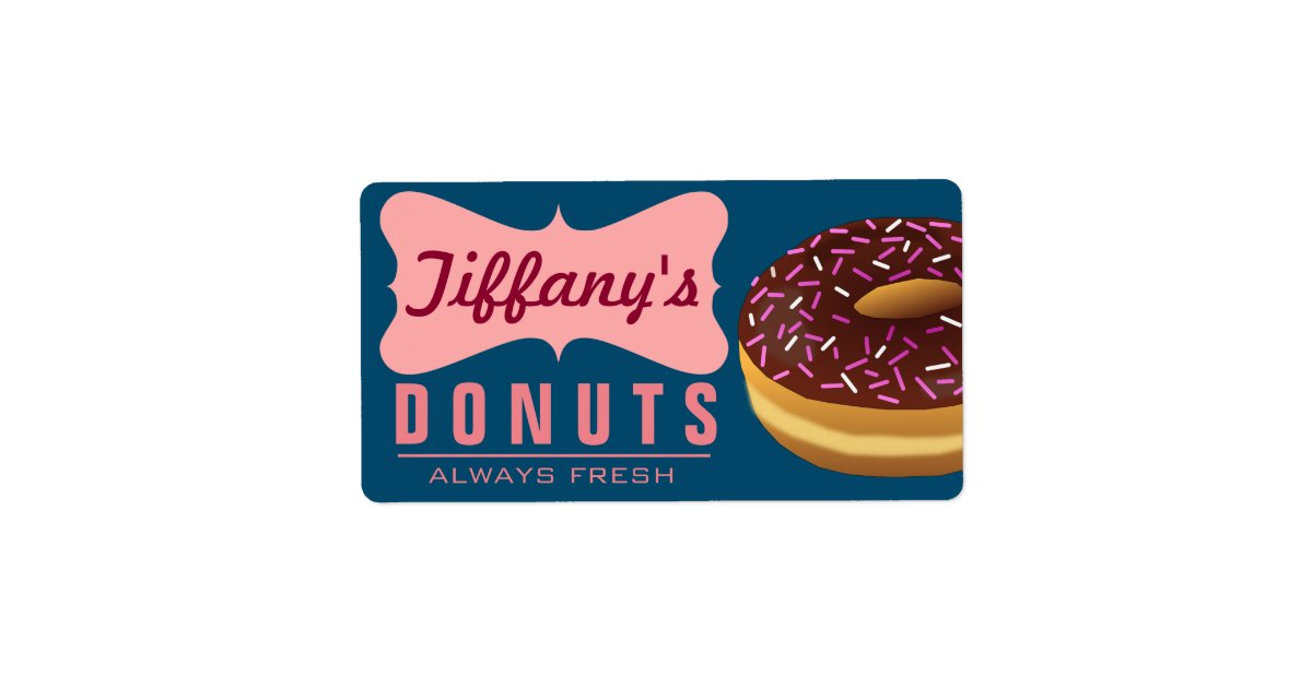 Retro Donut Shop | Donuts Baker | Doughnut Bakery Label | Zazzle