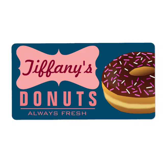 Retro Donut Shop | Donuts Baker | Doughnut Bakery Label | Zazzle