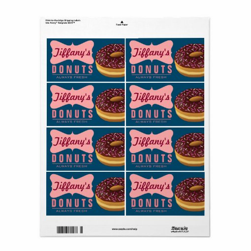 Retro Donut Shop | Donuts Baker | Doughnut Bakery Label | Zazzle