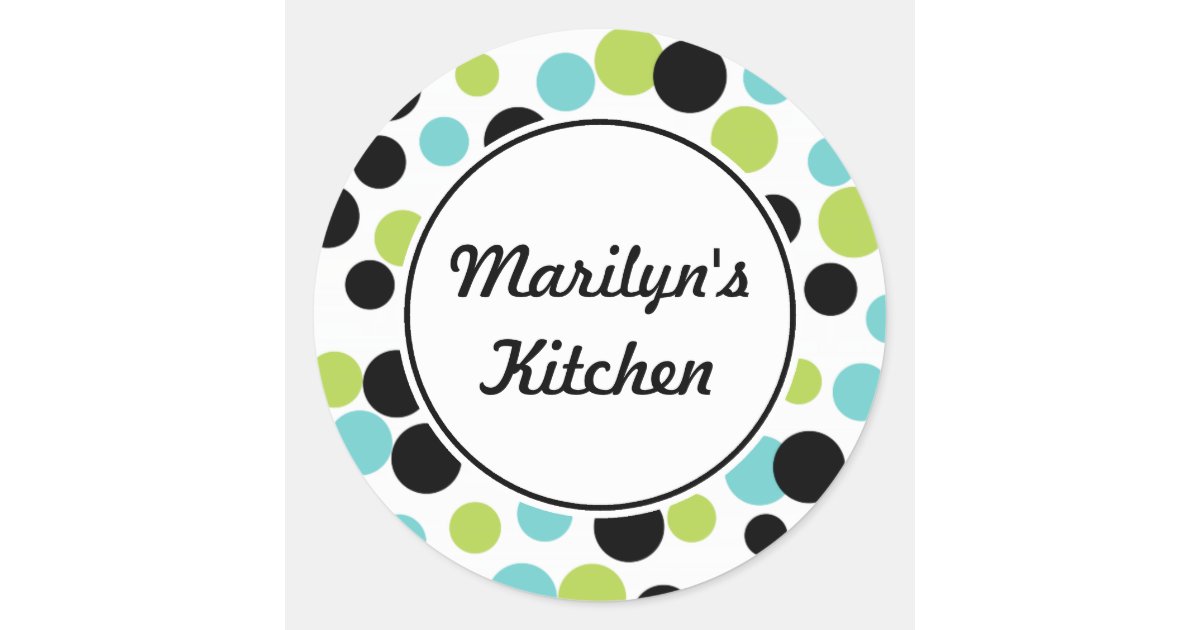 Retro Dots Kitchen Stickers | Zazzle