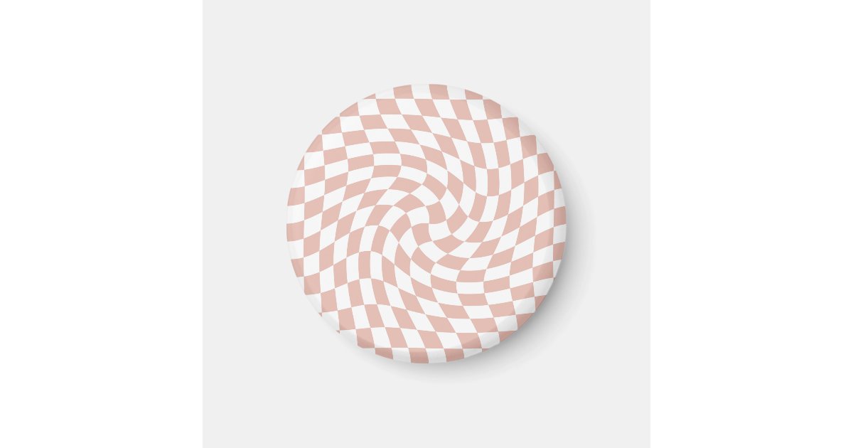 Retro Dusty Rose Sand Pink Checks Checkered Magnet | Zazzle