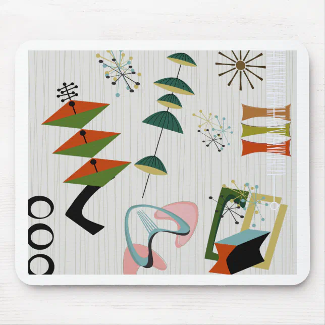 Retro Eames-Era Atomic Inspired Mouse Pad | Zazzle