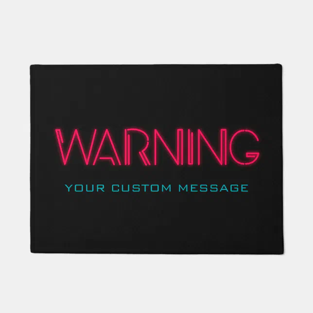 Retro Eighties design Warning Doormat | Zazzle